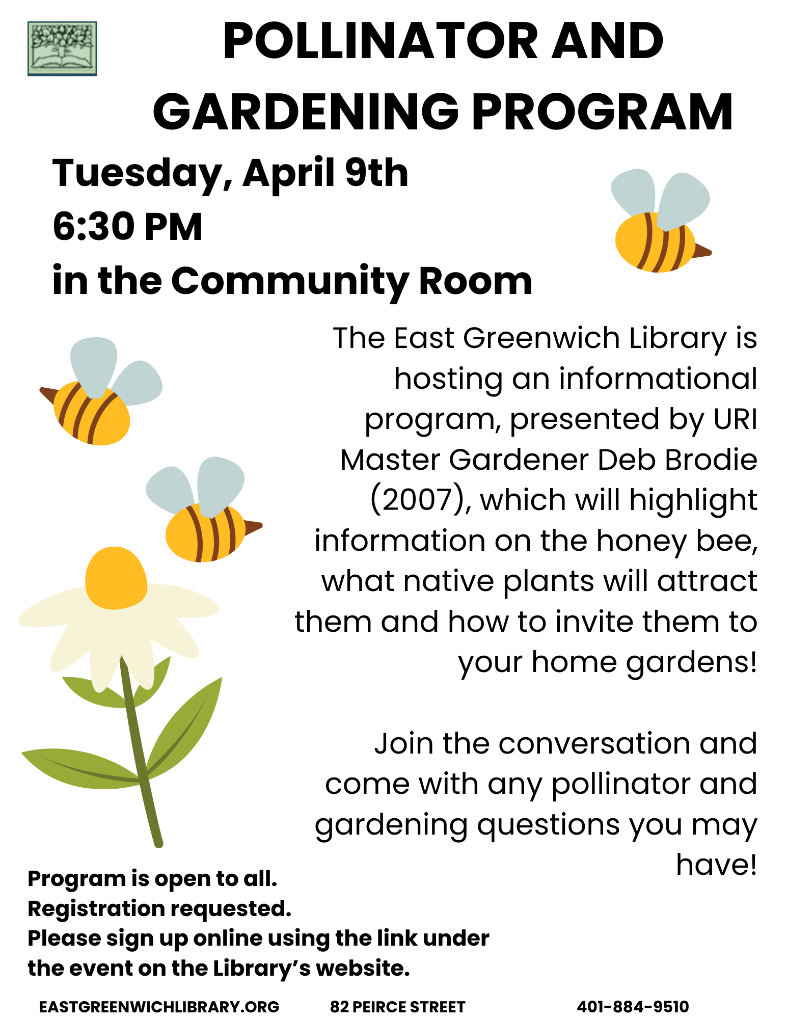 Pollinator and Gardening Program | East Greenwich Free Library
